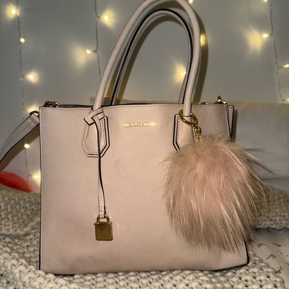 Michael Kors | Bags | Michael Kors Light Pink Satchel With Gold Accents ...